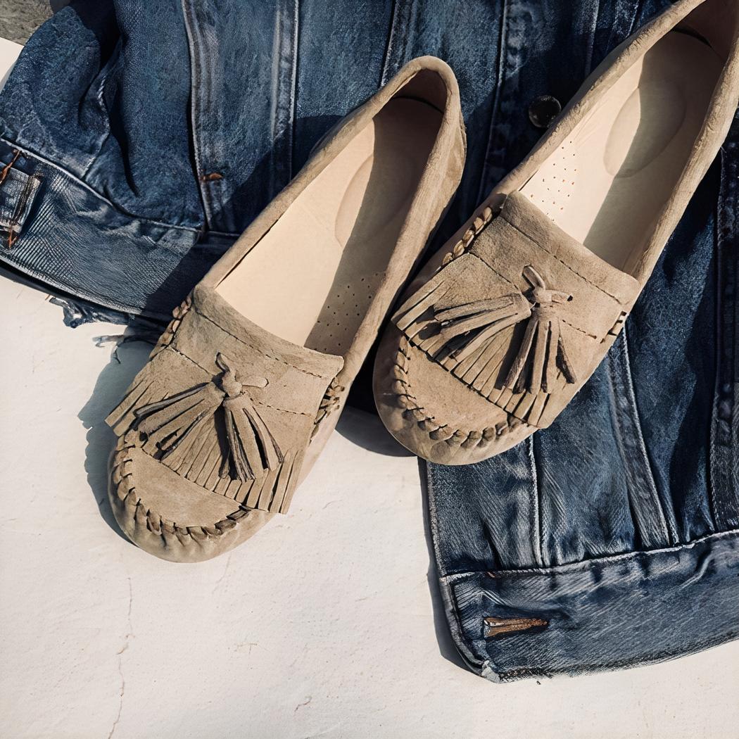 Mocassins indiens en daim à glands • Mon Mocassin