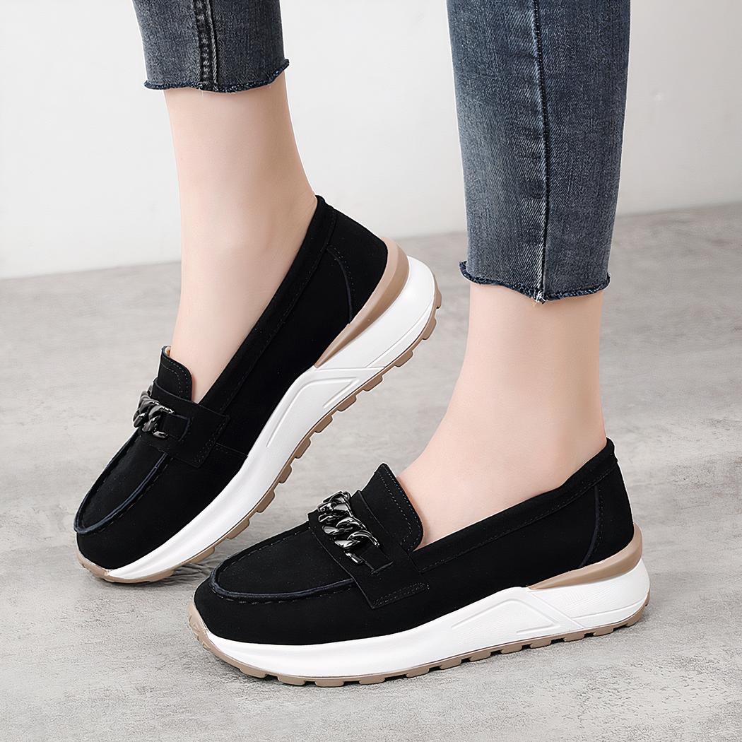 Mocassins baskets à plateforme en suédine • Mon Mocassin