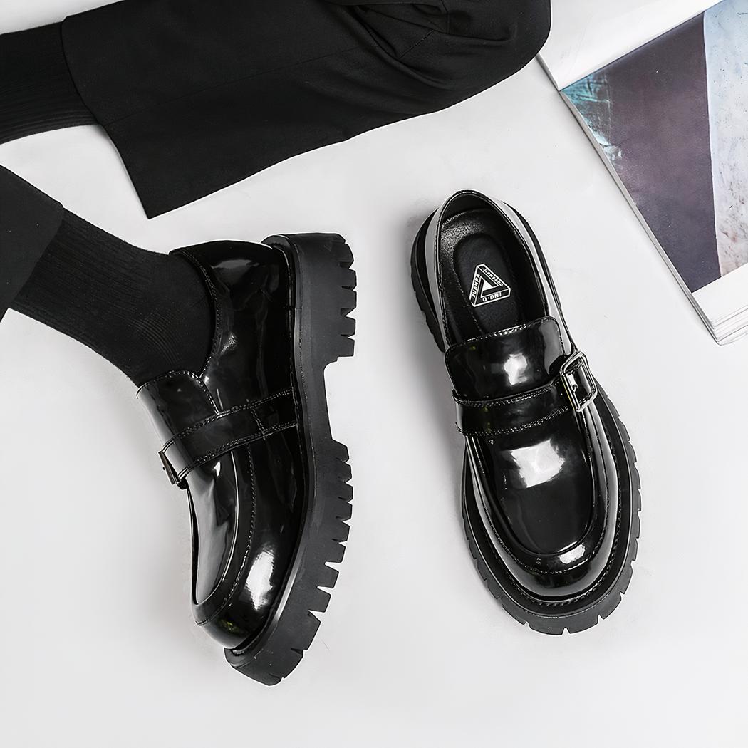 Mocassins vernis à plateforme pour hommes • Mon Mocassin