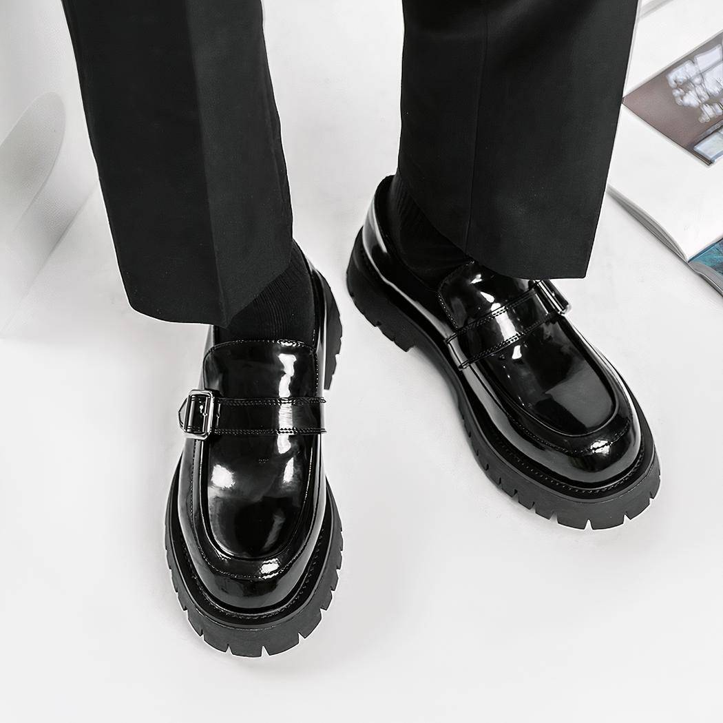 Mocassins vernis à plateforme pour hommes • Mon Mocassin