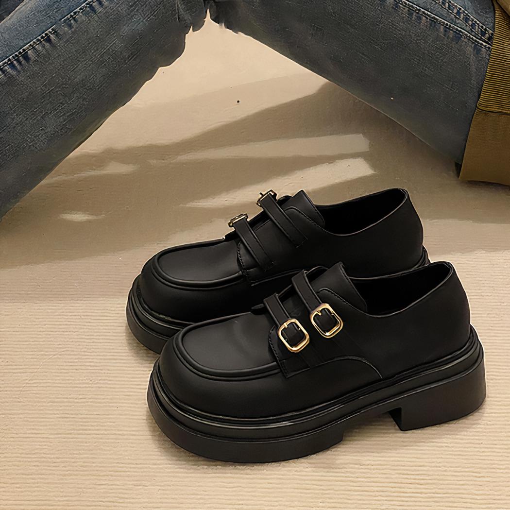 Mocassins à plateforme avec sangles pour femme • Mon Mocassin