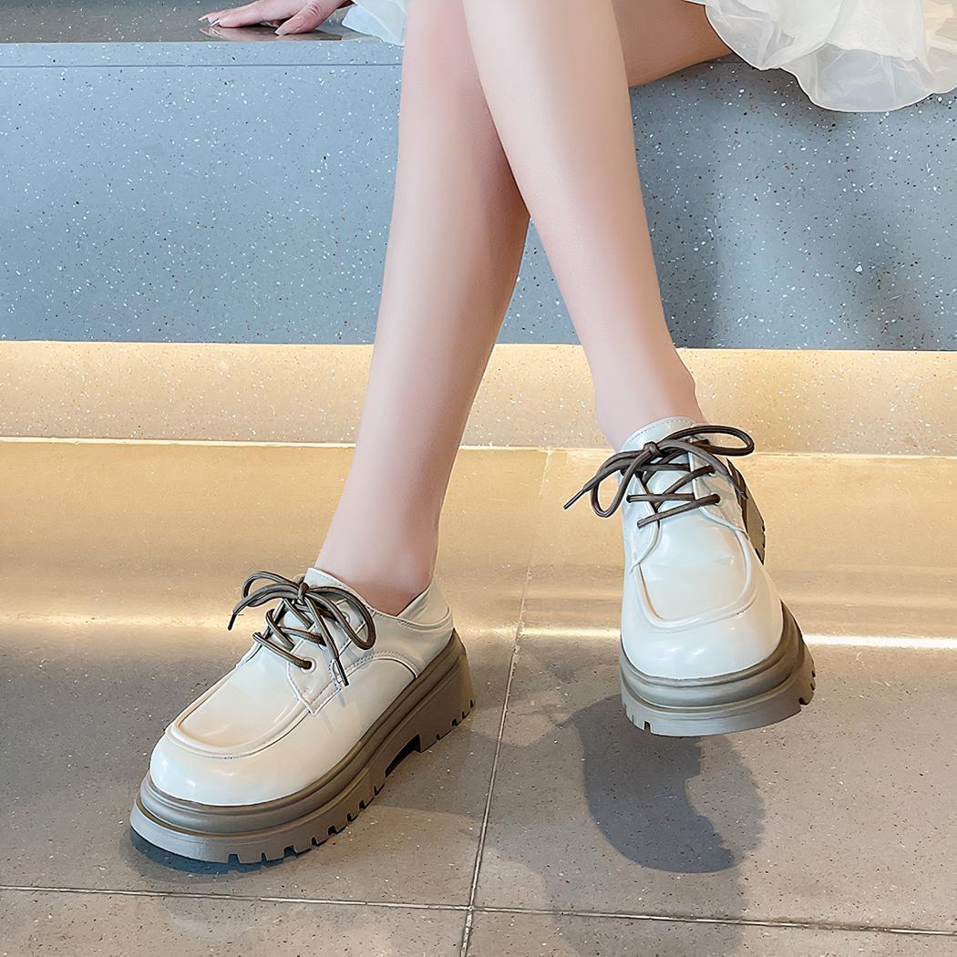 Mocassins à plateforme à lacets pour femmes • Mon Mocassin