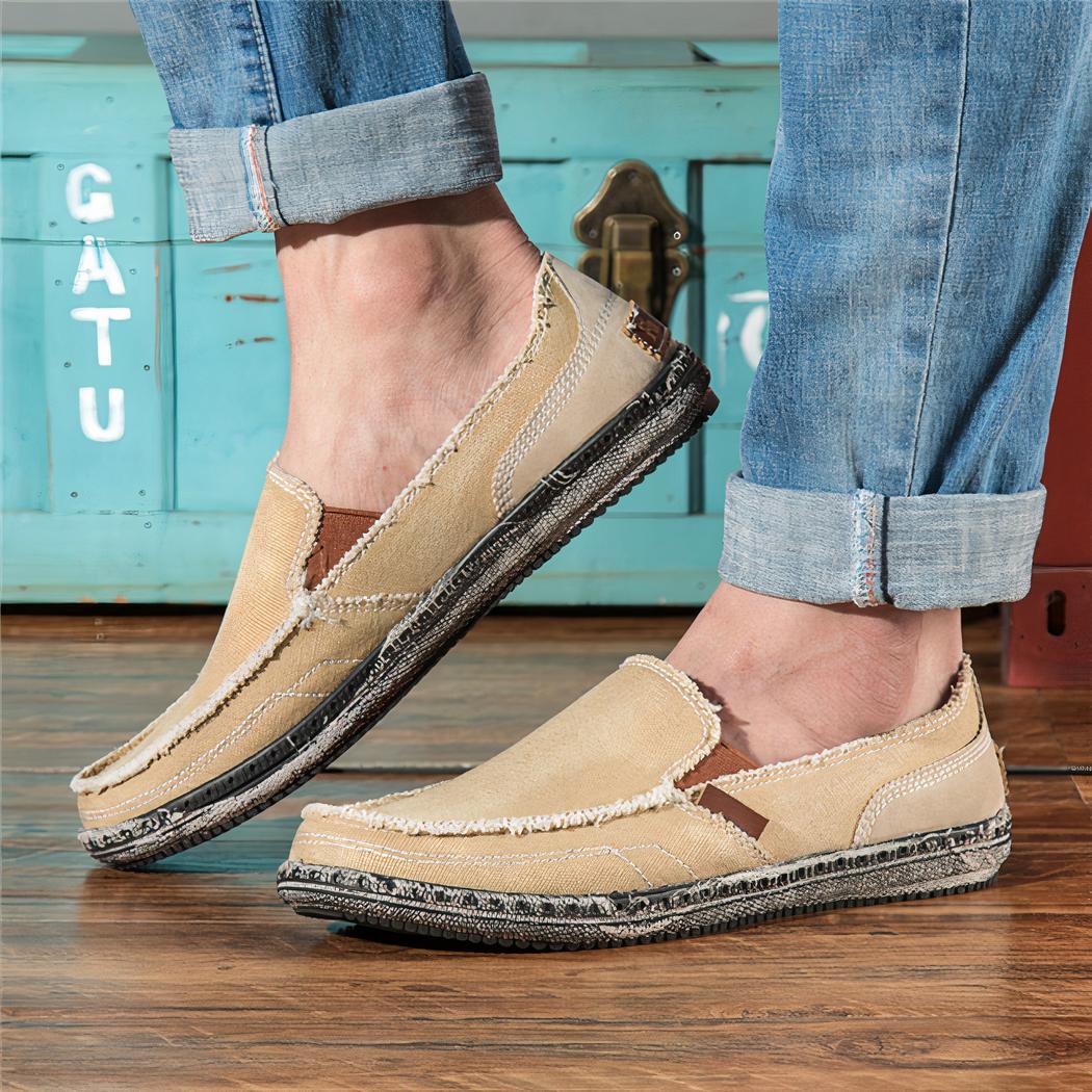 Mocassins décontractés en toile jean pour homme • Mon Mocassin
