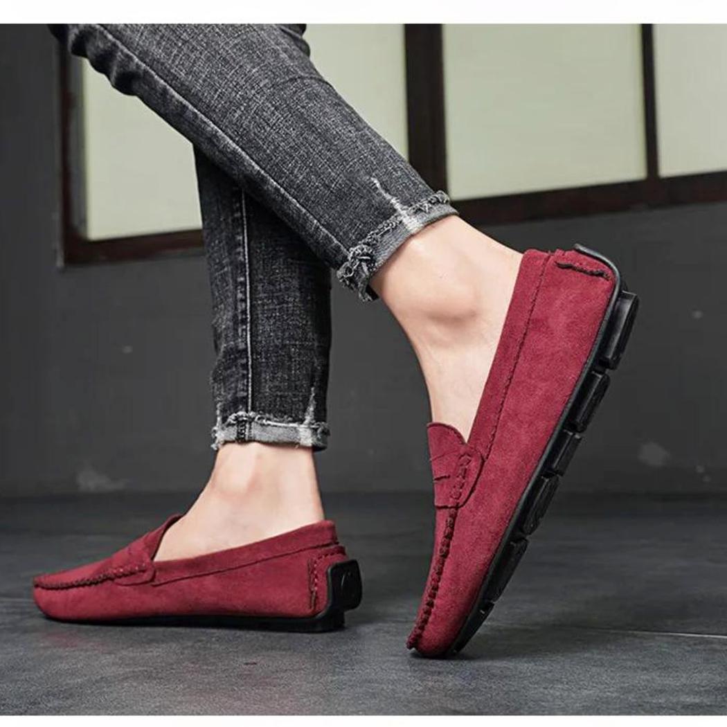 Mocassins pour homme en daim bordeaux ou marron • Mon Mocassin