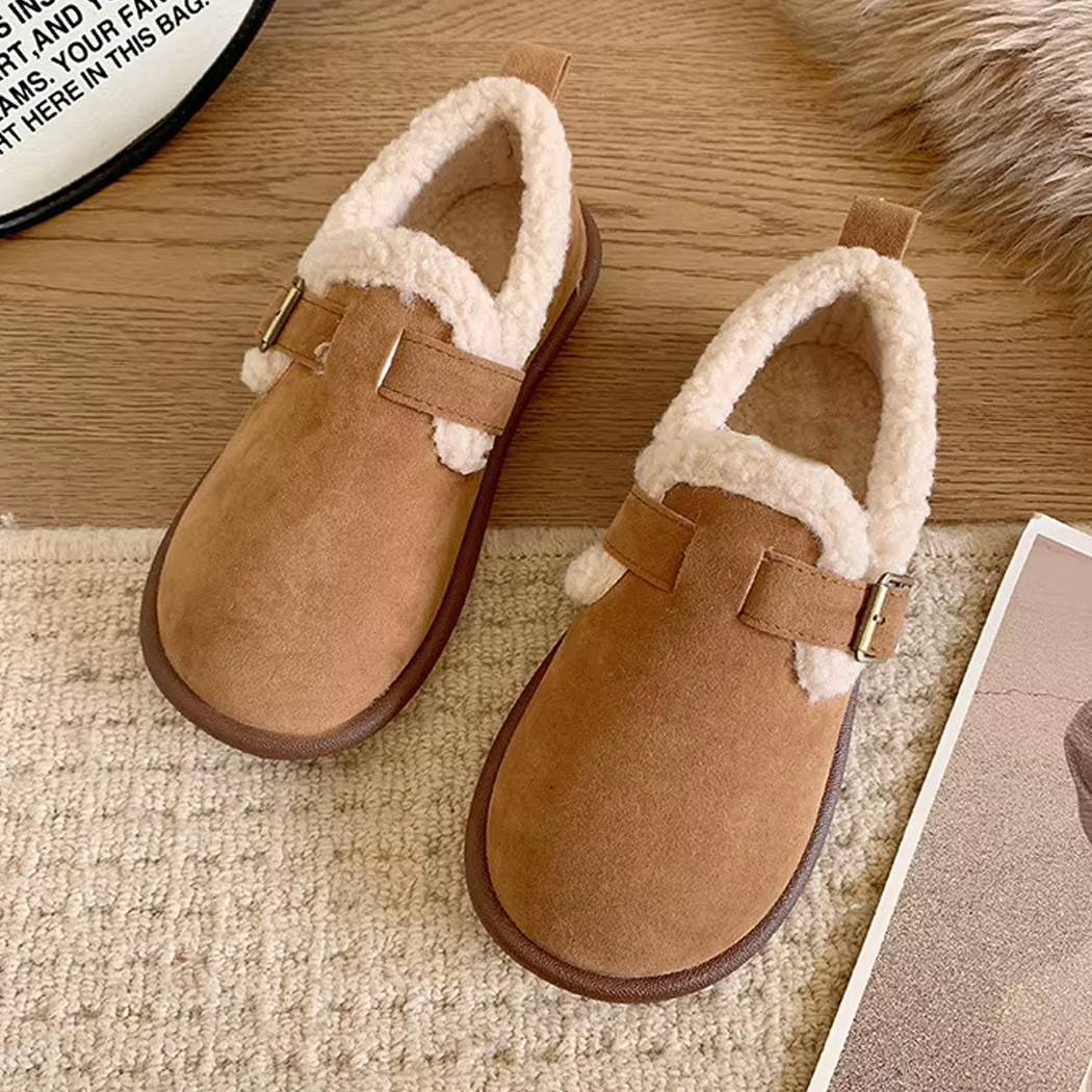 Mocassin sabot fourré fermé pour femme • Mon Mocassin
